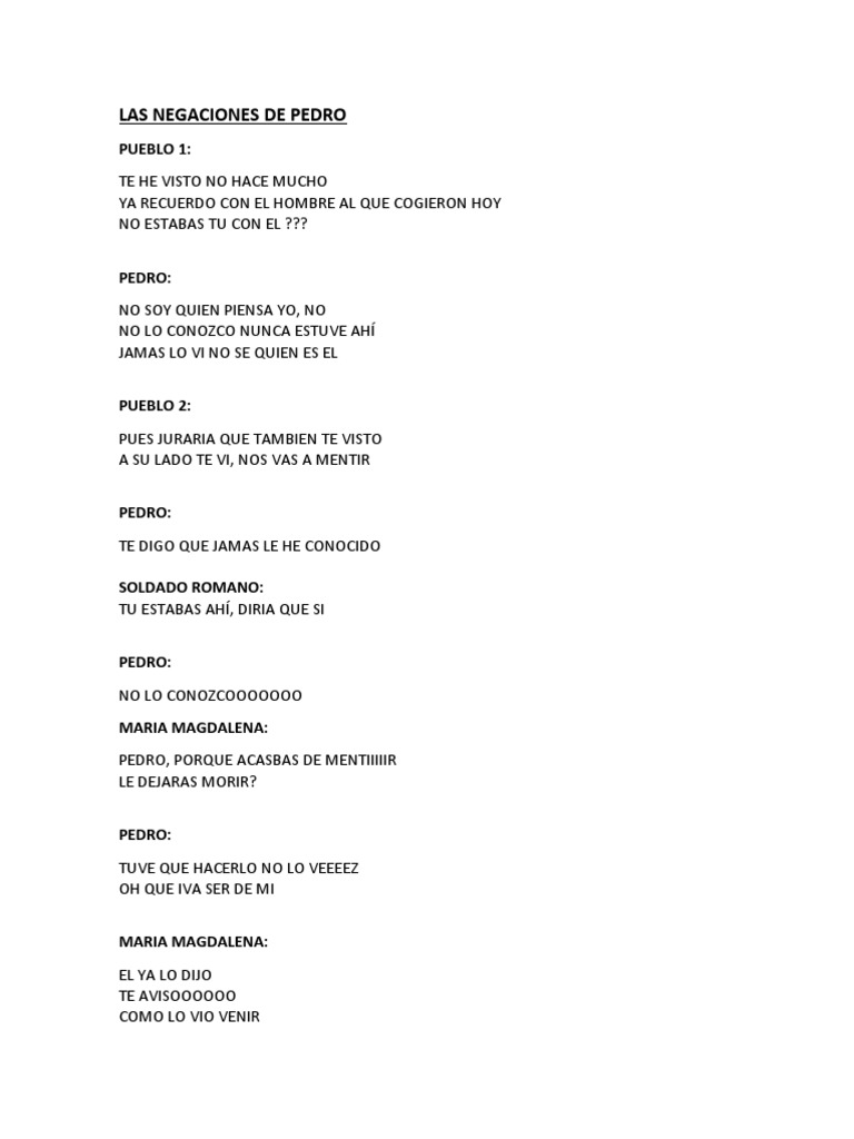 Negaciones de Pedro en el relato bíblico | PDF