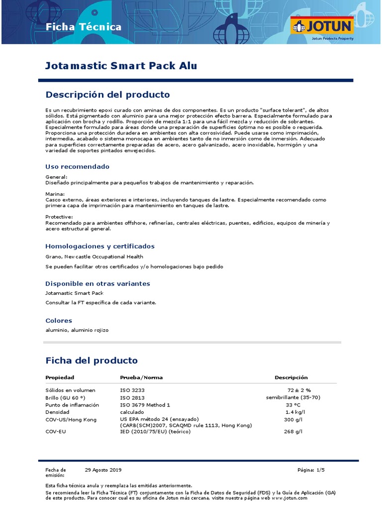 Jotamastic Smart Pack Alu | PDF