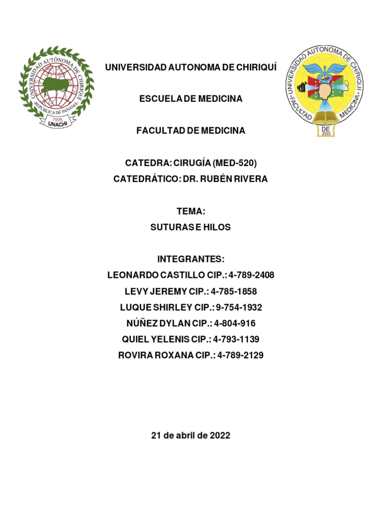 TG#8 Mapa Conceptual - Suturas e Hilos | PDF | Sutura Quirúrgica | Materiales naturales
