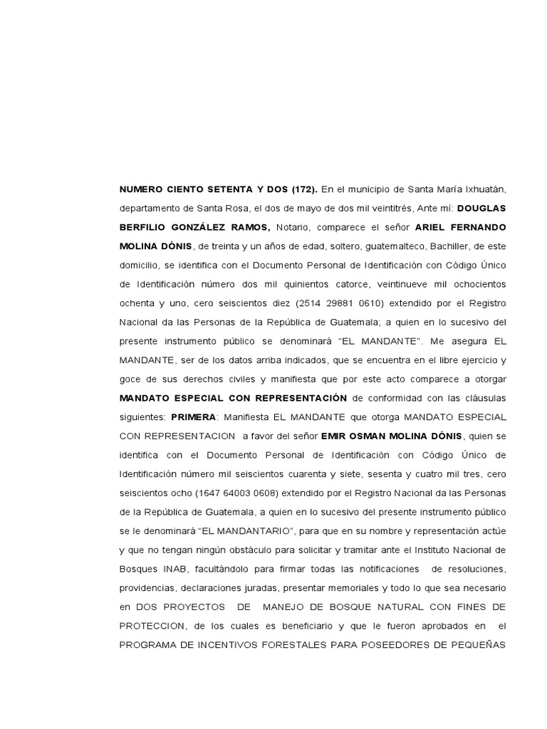 MANDATO ESPECIAL Con Representacion Sergio Doctor | PDF | Justicia | Crimen y violencia