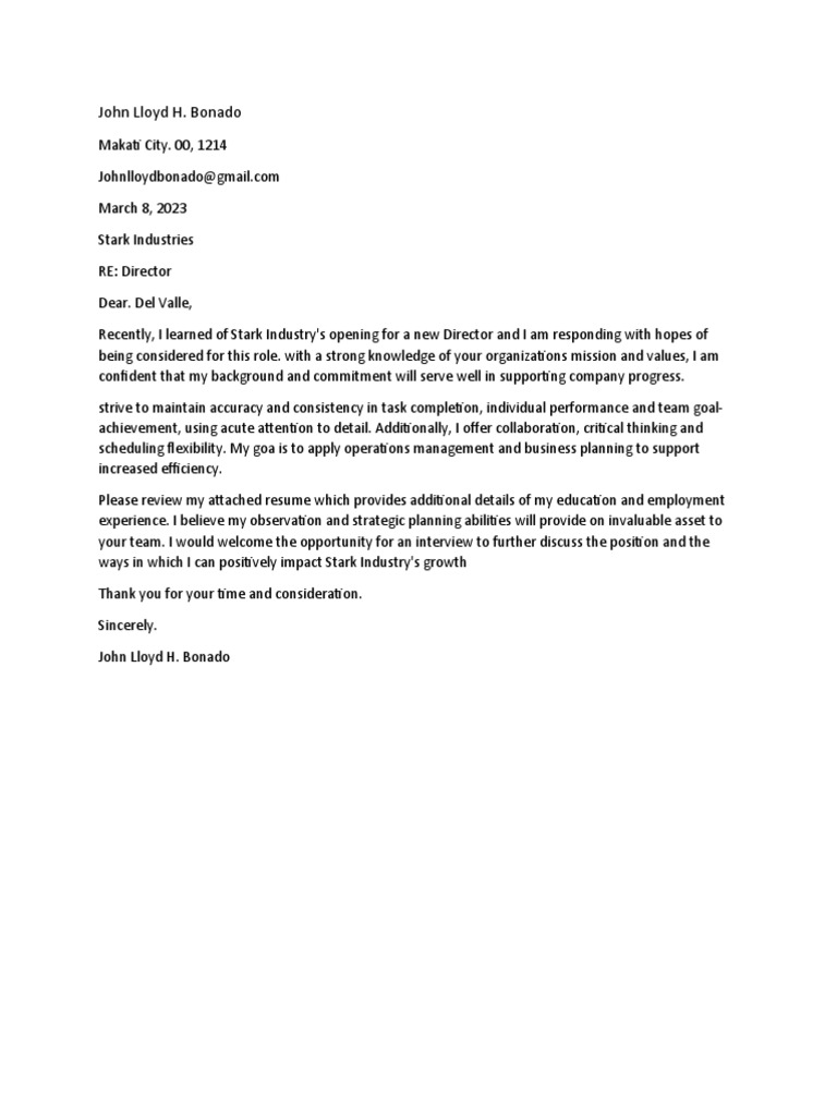 Cover Letter-Bonado | PDF