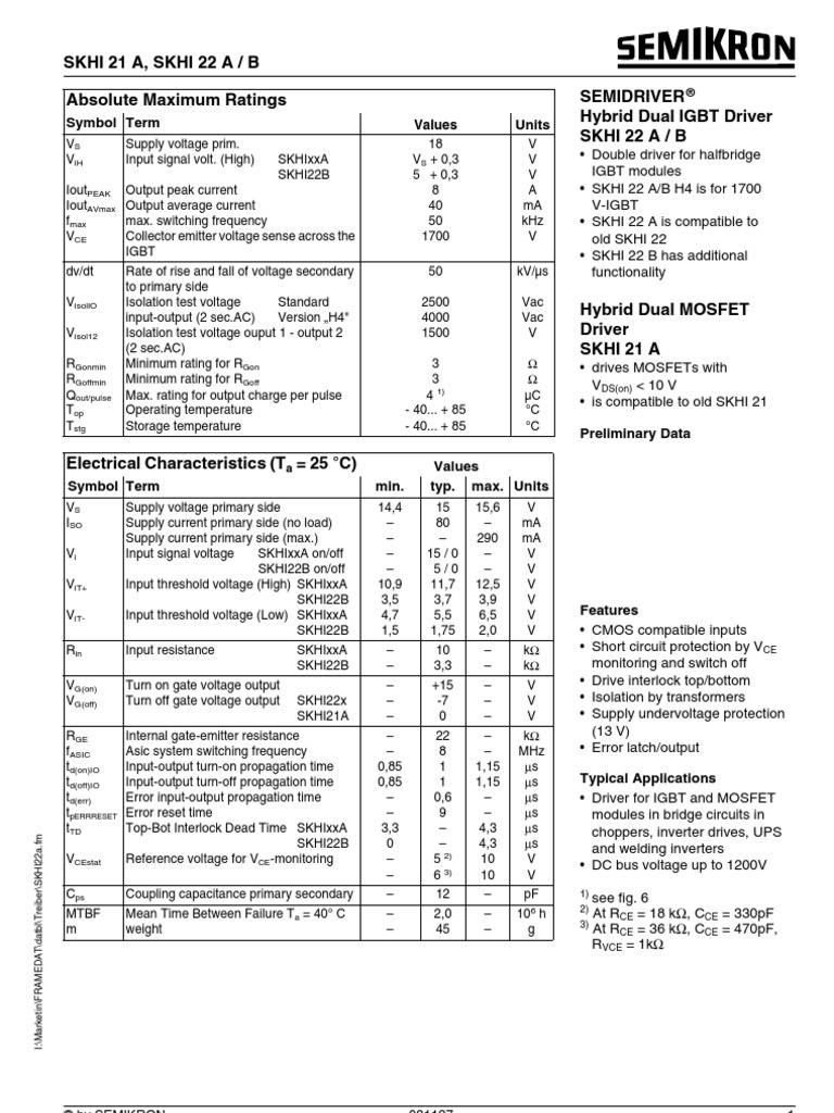 Skhi 22B Datasheet | PDF | Components | Electronic Engineering
