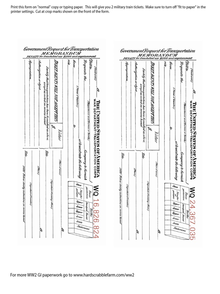 WW2 Train Ticket | PDF