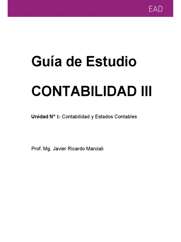 Guia de Estudio Contabilidad Iii | PDF | Contabilidad | Estado financiero