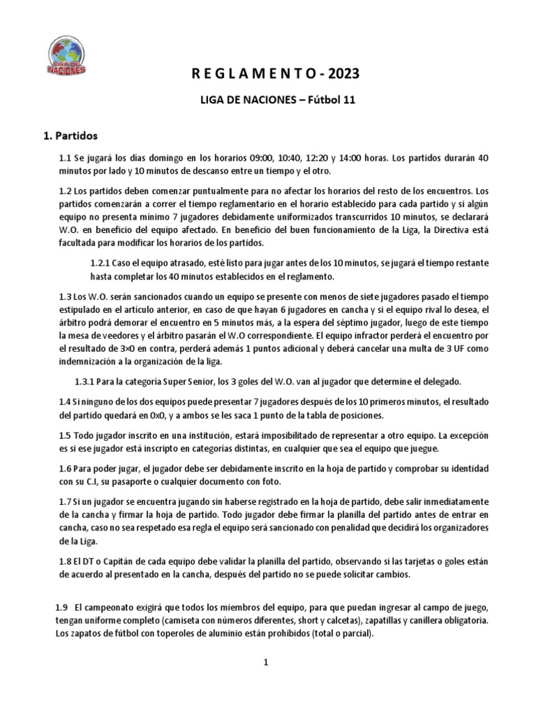 Reglamento 2023 F11 | PDF | Asociación de Futbol | Árbitro