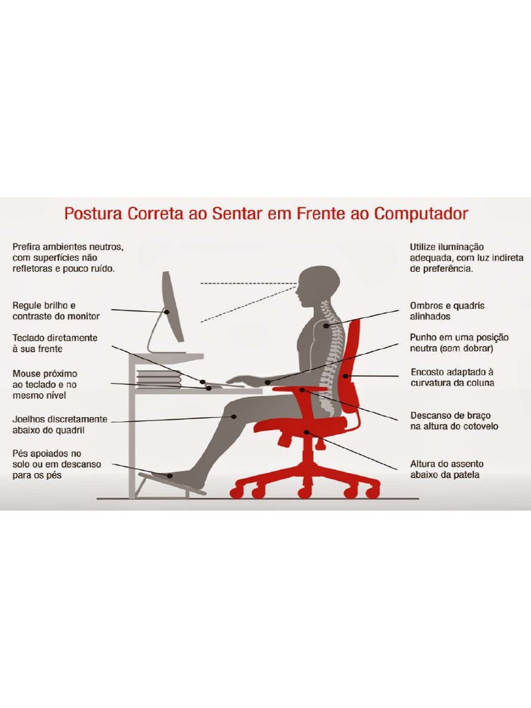 Postura Correta Ao Sentar em Frente Ao Computador | PDF