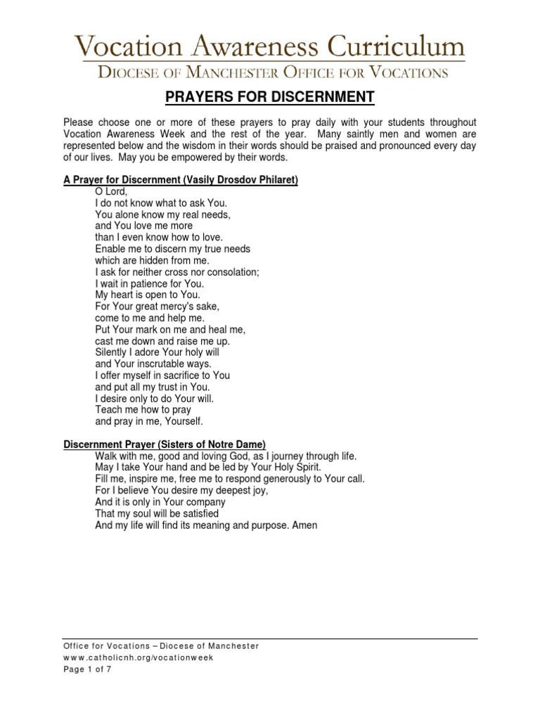 Prayers Discernment | PDF | Jesus | Mary, Mother Of Jesus