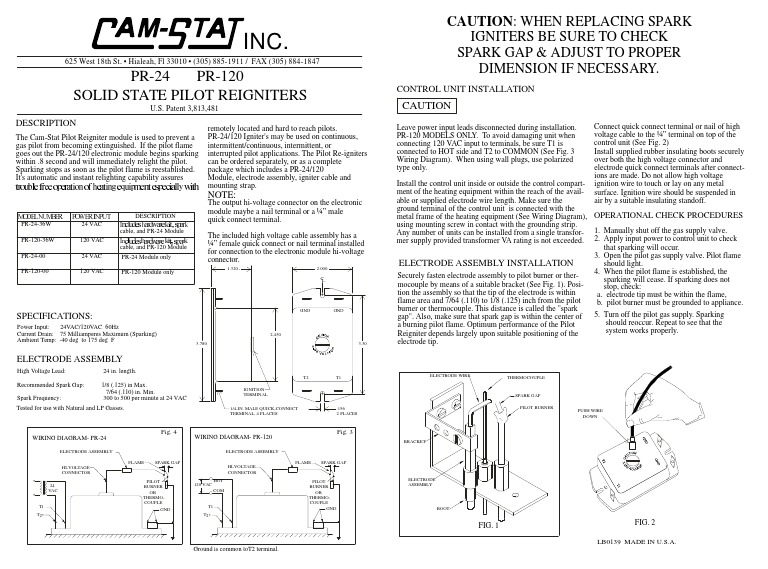 Installation Instructions and Operational Check Procedures for Cam-Stat ...