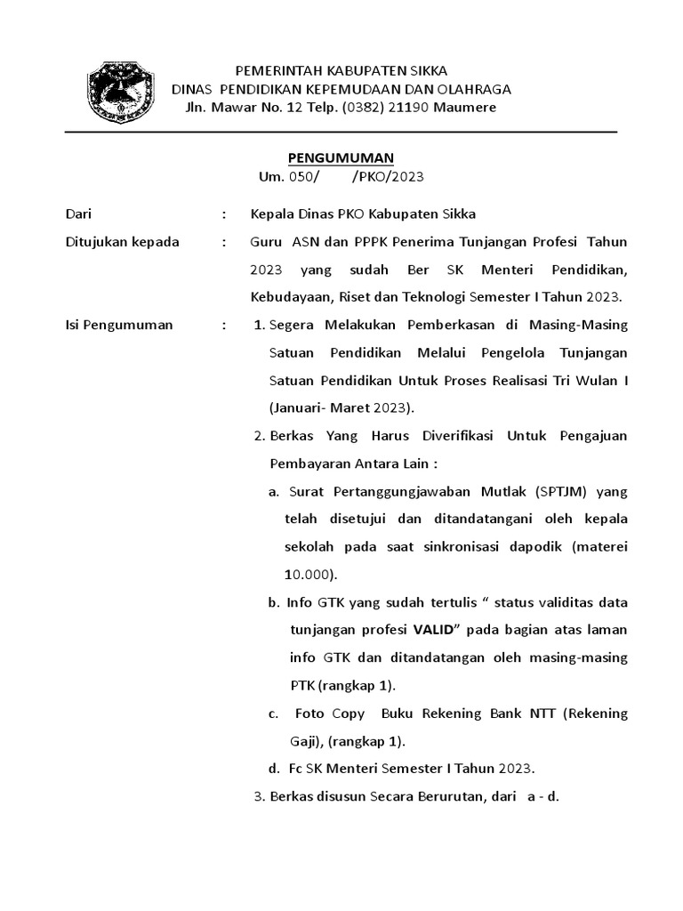 Persyaratan Penyaluran Tunjangan Profesi | PDF Persyaratan Penyaluran Tunjangan Profesi | PDF