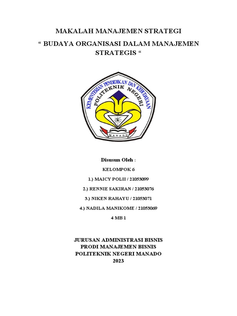 MAKALAH MANAJEMEN STRATEGIK pdf.docx | PDF