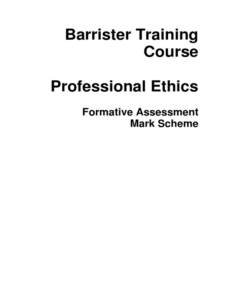 5. Professional ethics formative mark scheme 090921 | PDF | Barrister ...