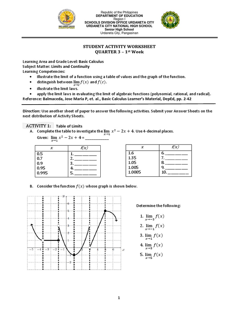 Basic Calculus Q3 Week 1 9 PDF | PDF