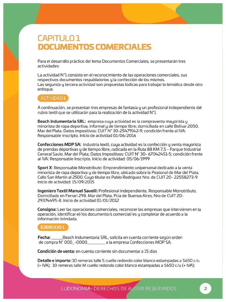 Sic - Cuadernillo de Activididades Capitulo1 Documentos Comerciales | PDF