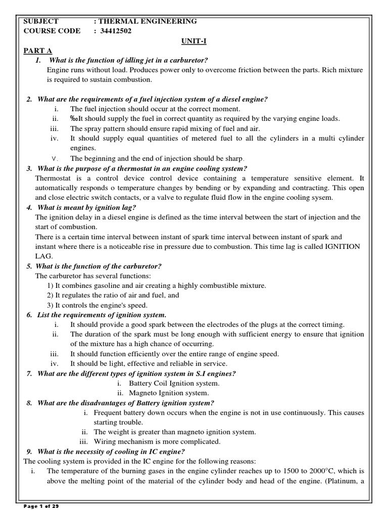 Thermal Engineering Key 2 Units | PDF | Internal Combustion Engine ...
