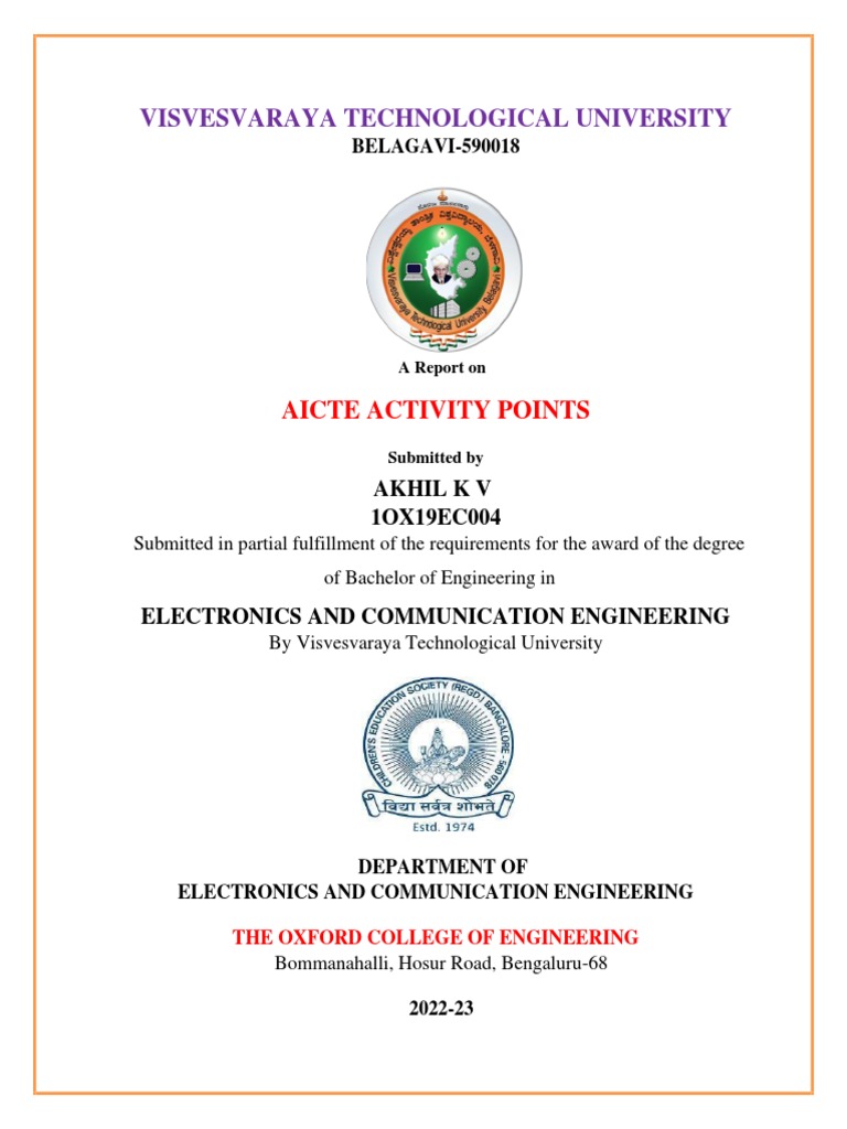 Engineering Student's AICTE Report | PDF | Art | Computers