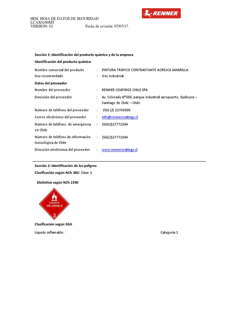 HDS Pintura Acrilica Tráfico Contrastante Amarilla | PDF HDS Pintura Acrilica Tráfico Contrastante Amarilla | PDF