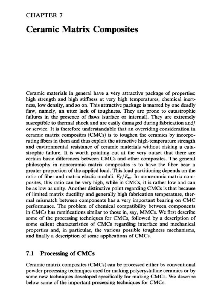 CMC Chapter As Per K.K. Chawla PDF | PDF | Composite Material | Ceramics