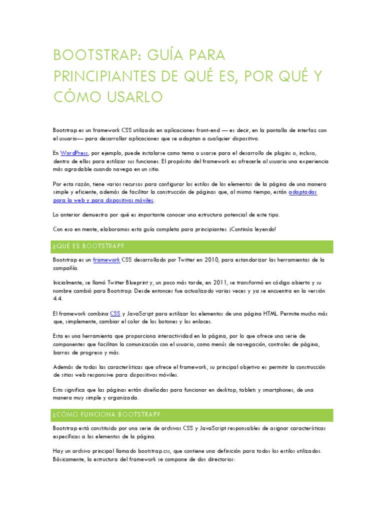 Introducción a Bootstrap | PDF | Bootstrap (marco frontal ...