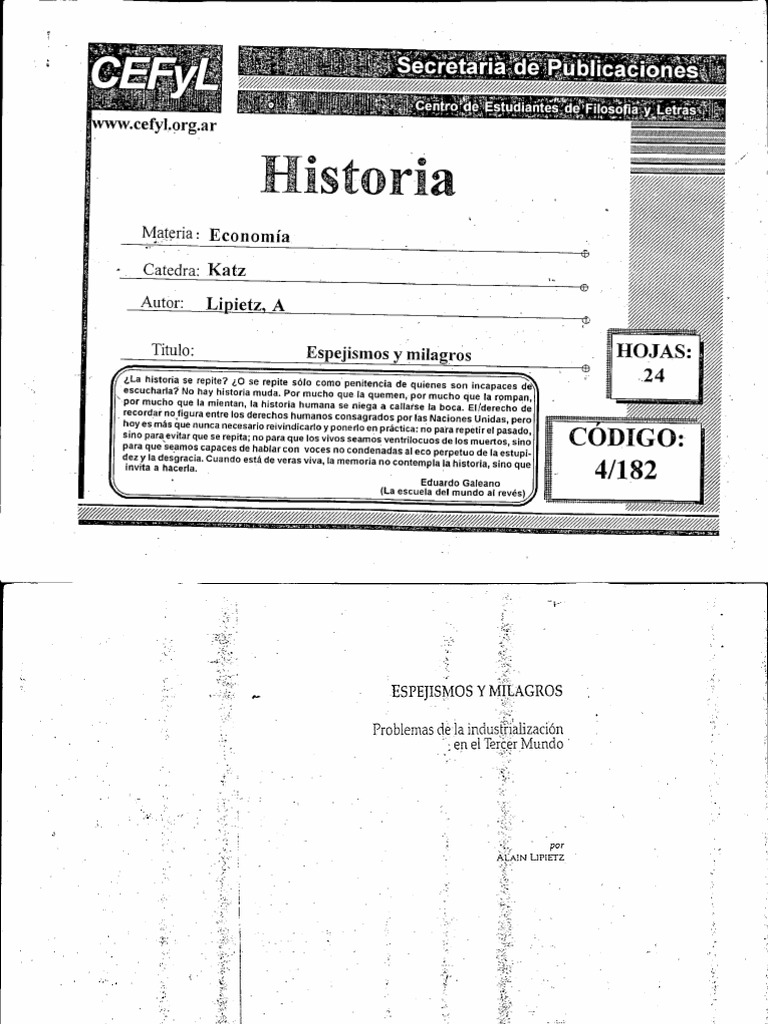 Lipietz Alain Espejismos y Milagros Problemas de La Industrializacion ... Lipietz Alain Espejismos y Milagros Problemas de La Industrializacion ...