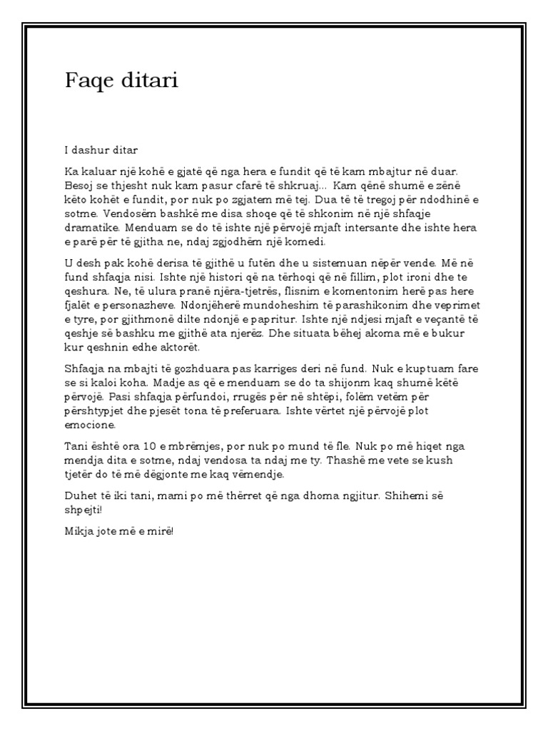 Faqe Ditari | PDF