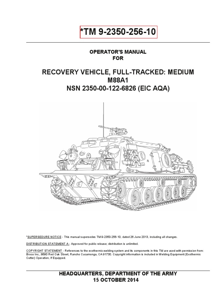 TM-9-2350-256-10 (Manual M88a1) PDF | Download Free PDF | Cbrn Defense ...