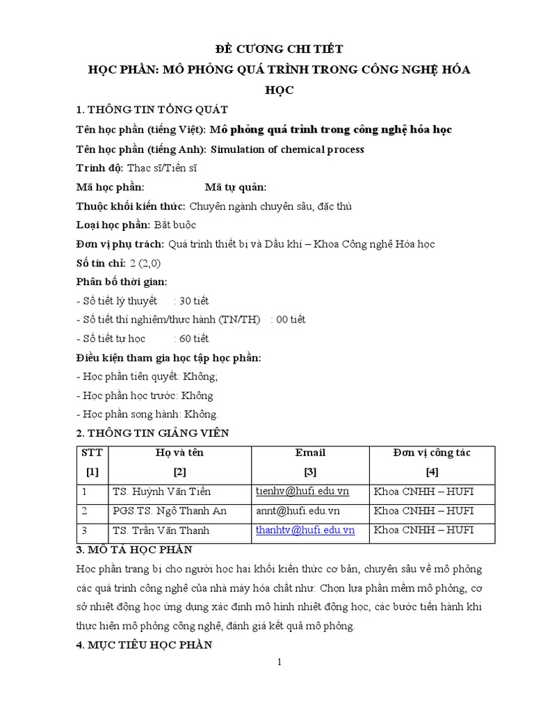 TS_DC Chi tiết_Mô phỏng quá trình trong CNHH | PDF