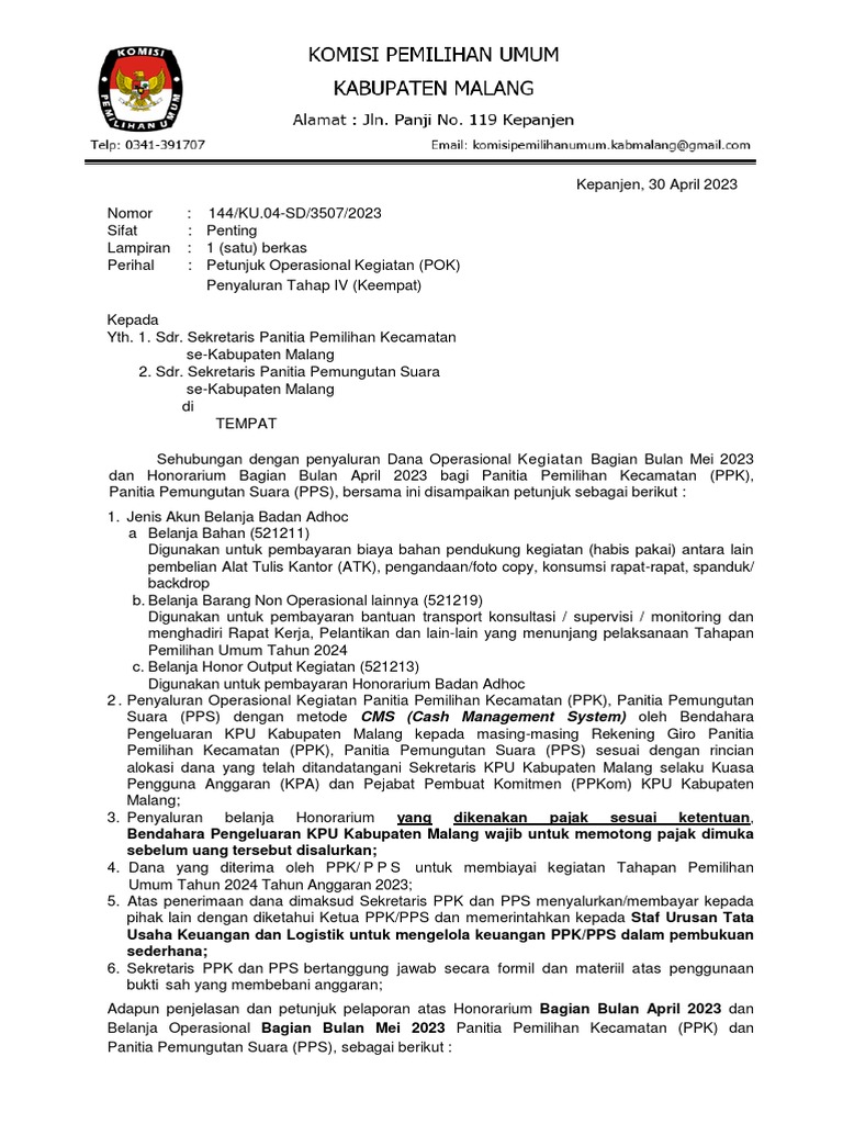 Penjelasan POK IV TA 2023 PDF | PDF
