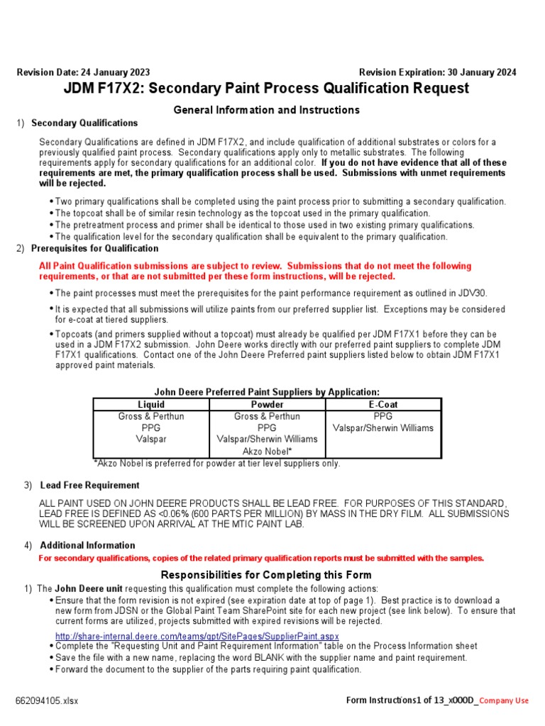 Secondary Paint Process Qualification Form | PDF | Paint | Rolling ...