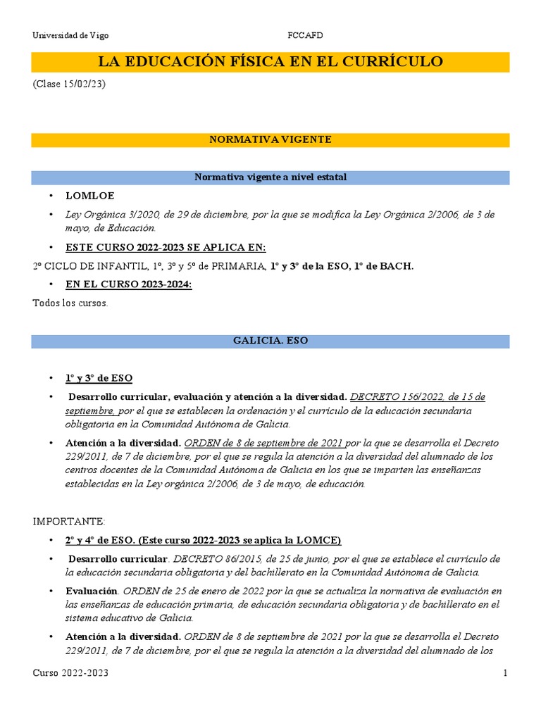 La Educación Física en El Currículo PDF | PDF | Plan de estudios | Desarrollo profesional