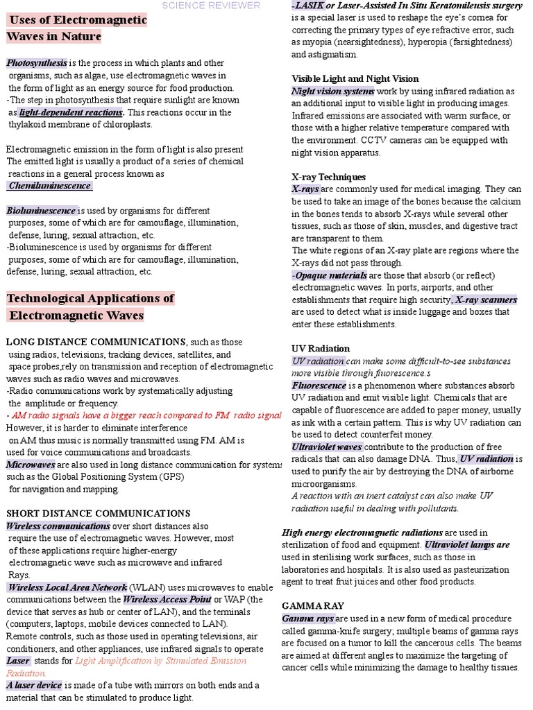 Rev Scie. 3rdQ PDF | PDF | Electromagnetic Radiation | Ultraviolet