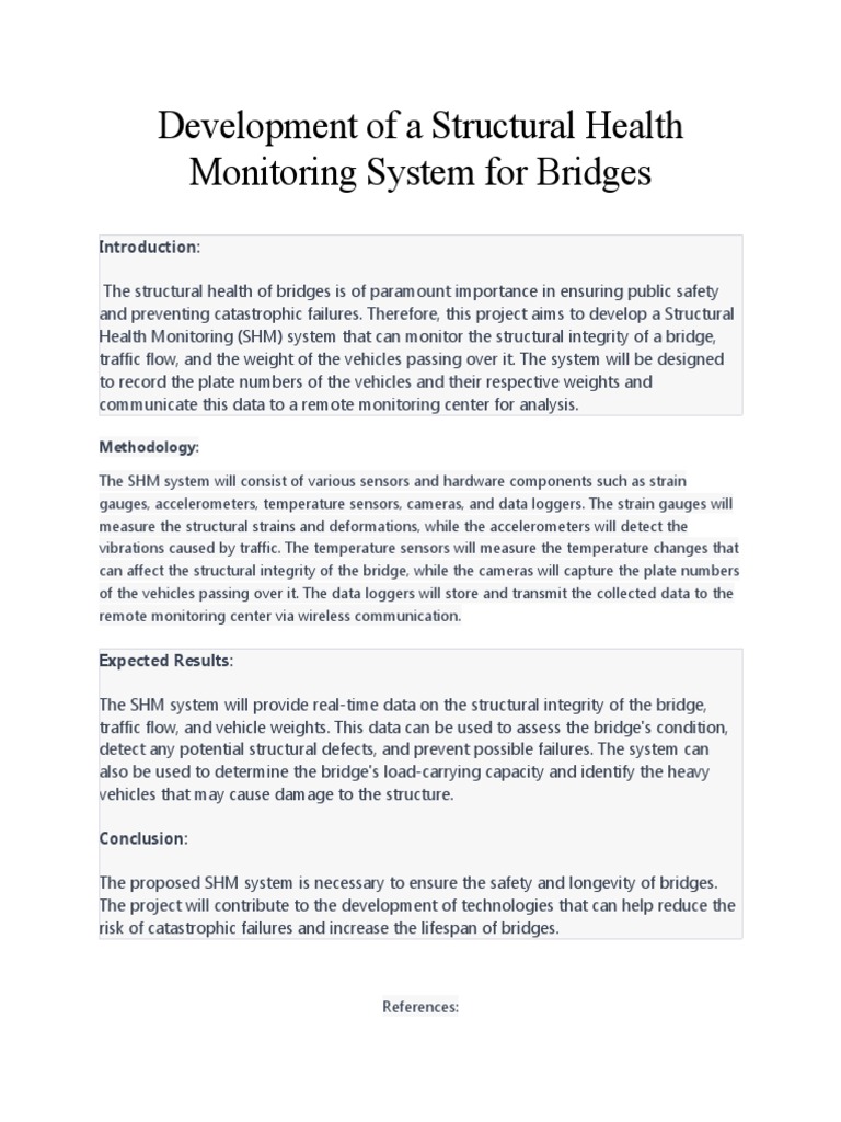 Bridge Structural Health Monitoring System | PDF | Bridge | Engineering