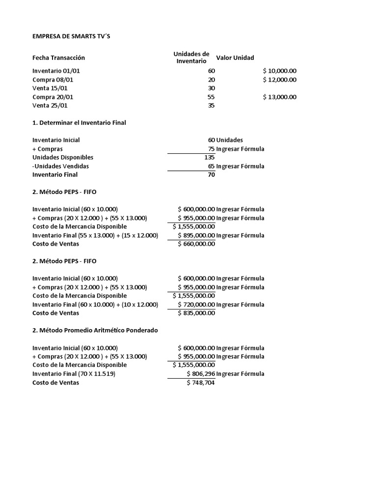 Cálculo de Inventarios y Costos | PDF