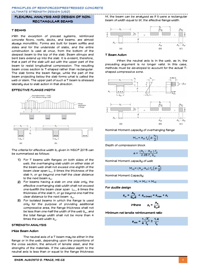 RCD Lecture Note 4 - USD of Non-Rectangular Beams PDF | PDF | Beam ...