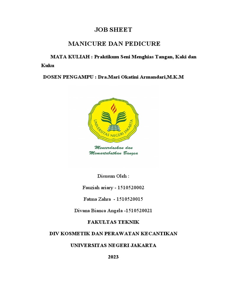 Job Sheet Kelompok Seni Menghias Tangan, Kaki Dan Kuku | PDF