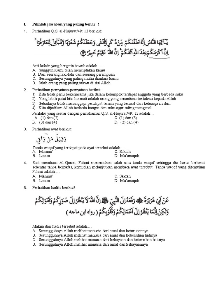 PAT PAI Kelas 9 | PDF