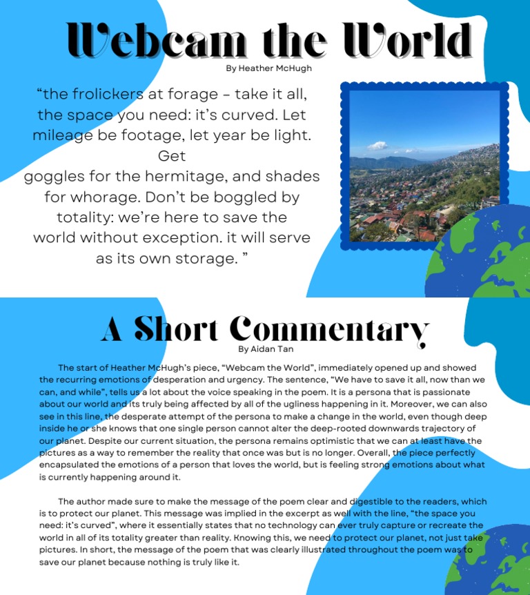 Tan, Aidan - Webcam The World Commentary | PDF