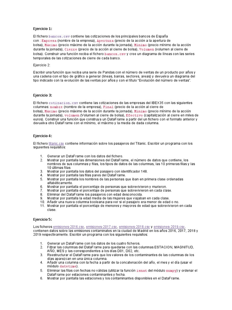 Ejercicio Datos | PDF