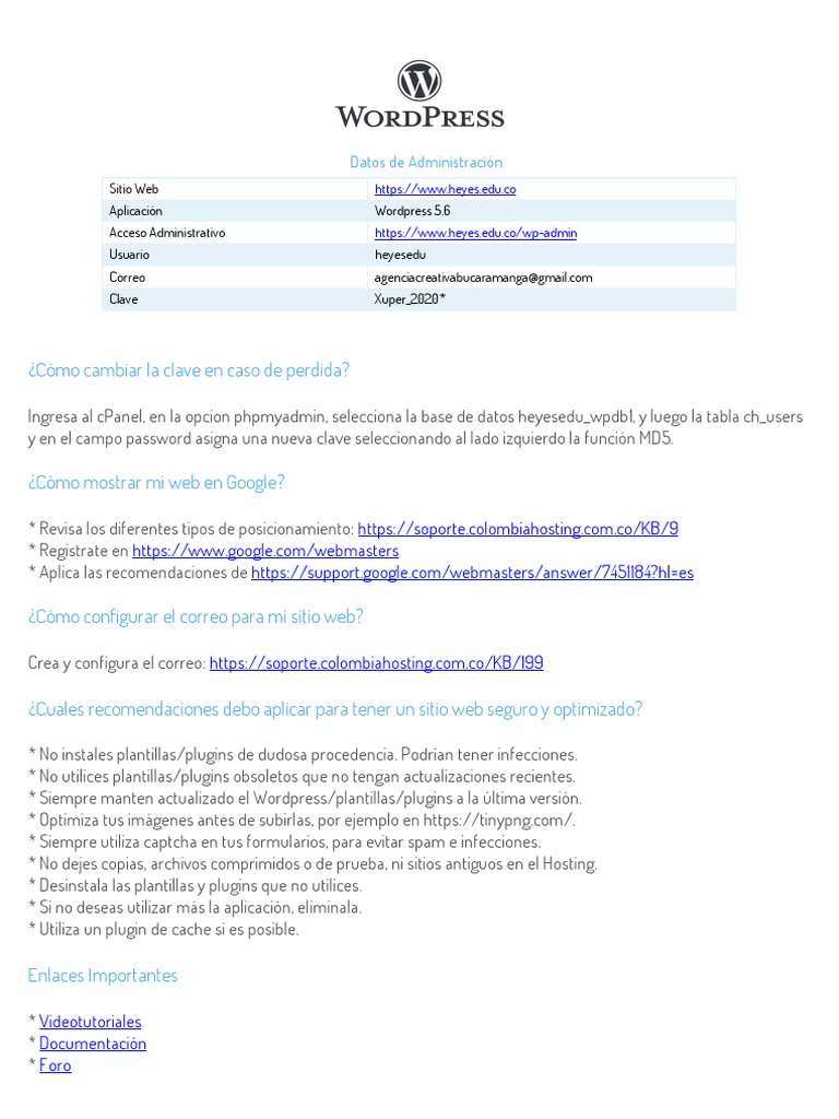 Guía de Administración de WordPress | PDF | Informática | Negocios