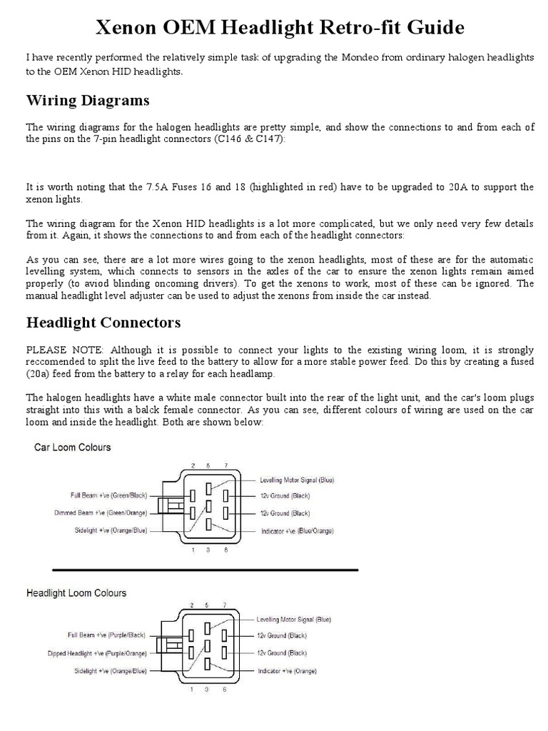 Xenon Headlight Retrofit Guide for Mondeo | PDF | Computers ...