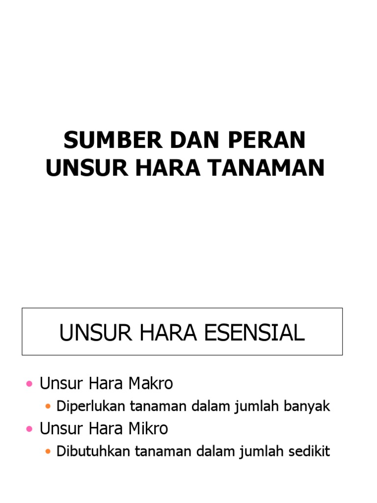 07 Materi 7 Unsur Hara Tanaman PDF | PDF