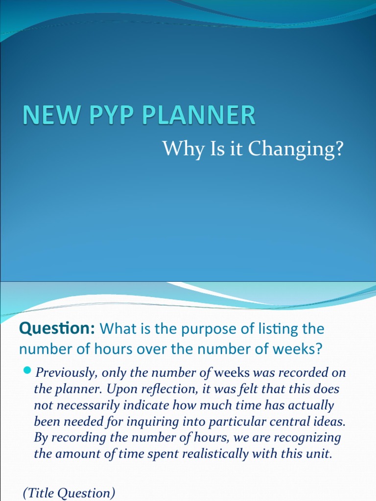New Pyp Planner | PDF | Learning | Inquiry