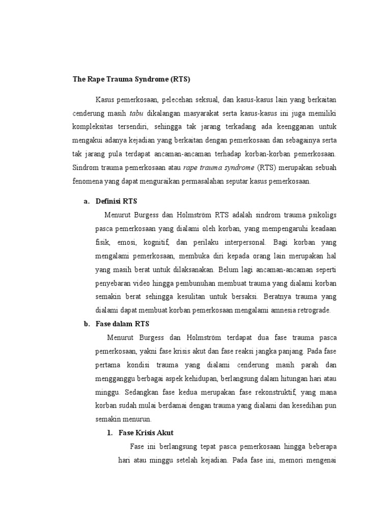 The Rape Trauma Syndrome | PDF
