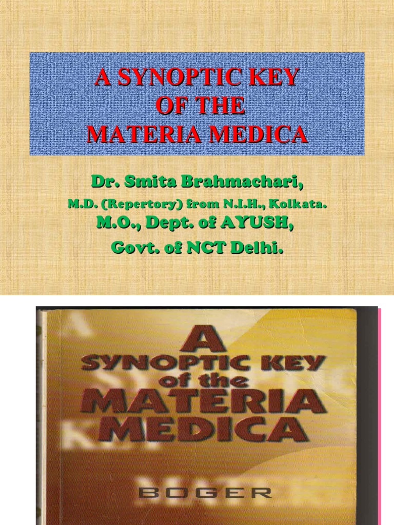 Synoptic Key of Materia Medica | PDF | Homeopathy | Medicine
