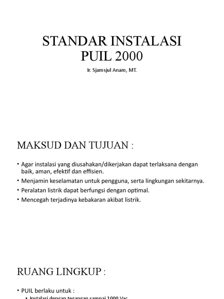 PUIL 2000 standar instalasi listrik | PDF