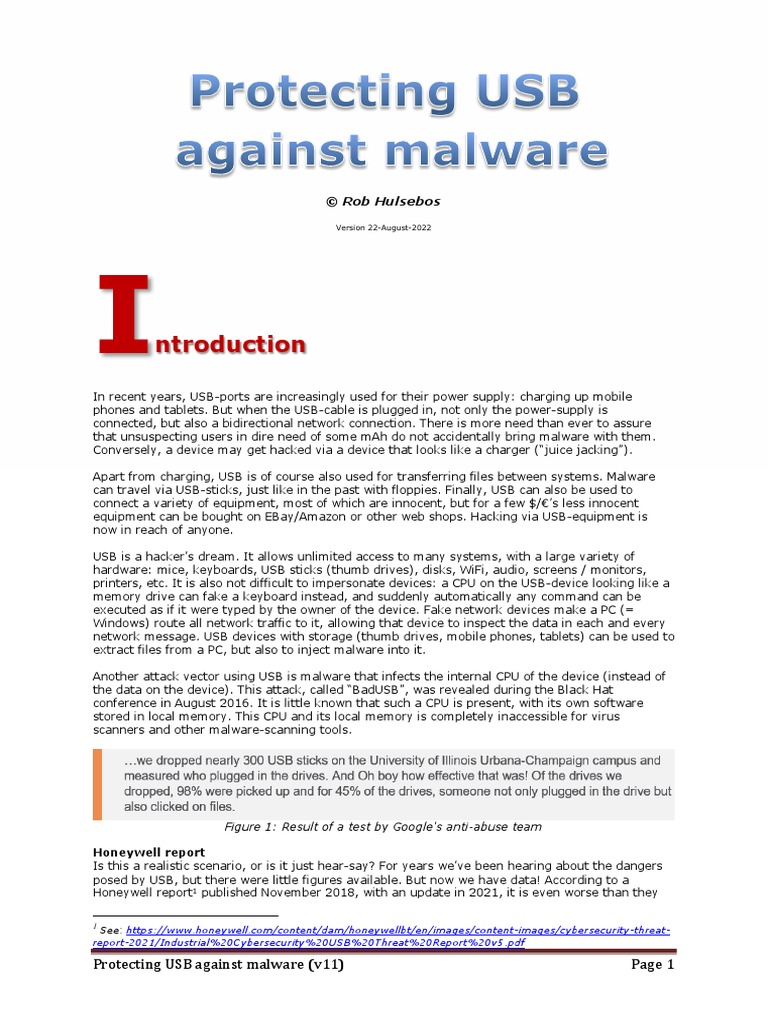 Protecting Against USBMalware | PDF | Usb Flash Drive | Malware