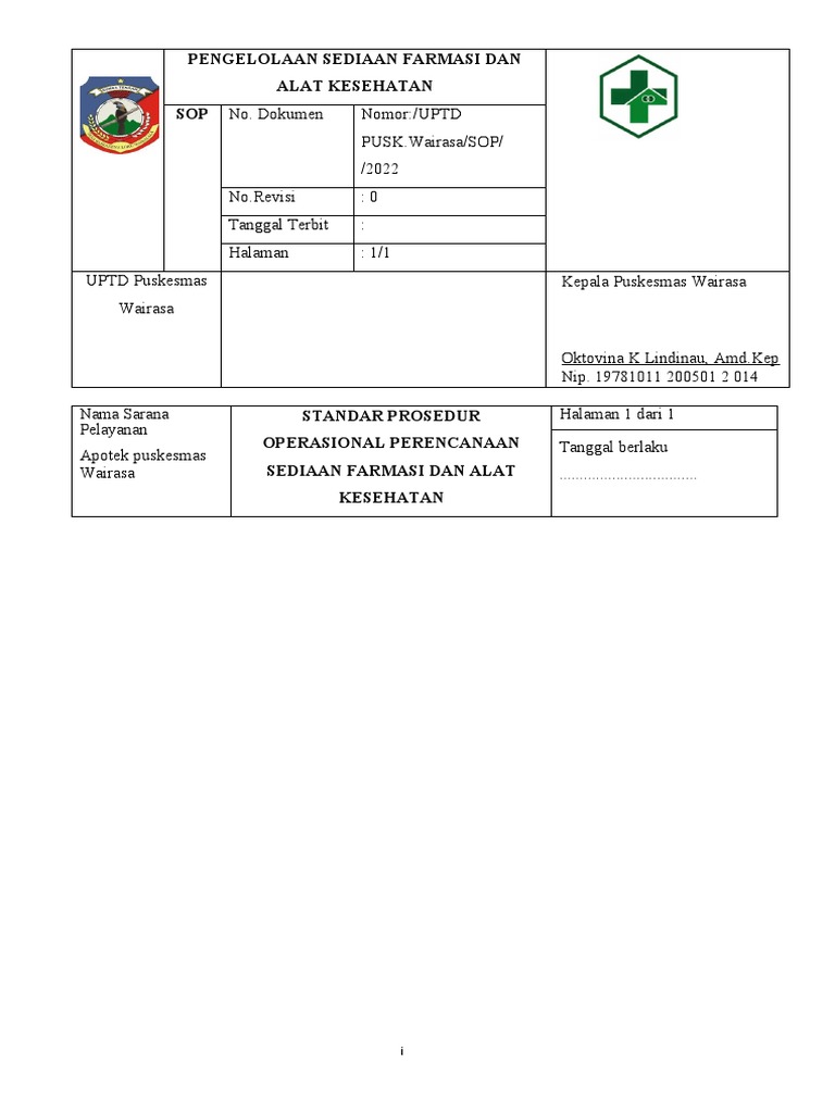 Sop Pengelolaan Sediaan Farmasi Dan BMHP - Compress | PDF | Kesehatan Holistik | Pengembangan Diri