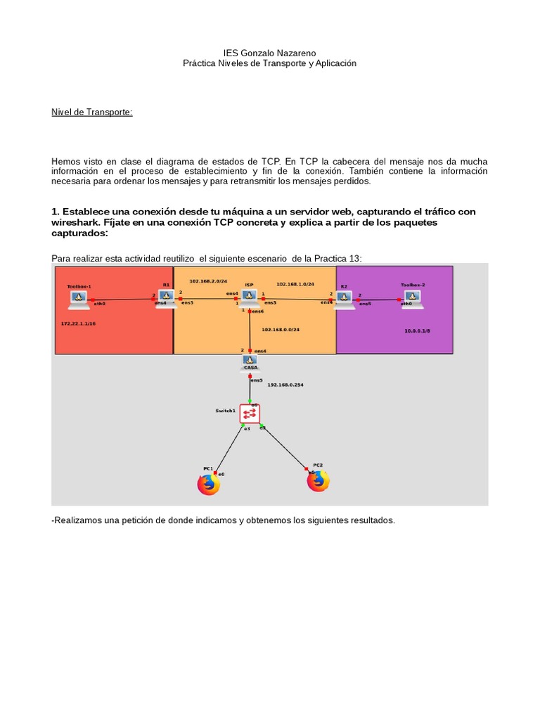 Práctica Niveles Transporte y Aplicación 2022 | PDF | Cookie HTTP | Redes
