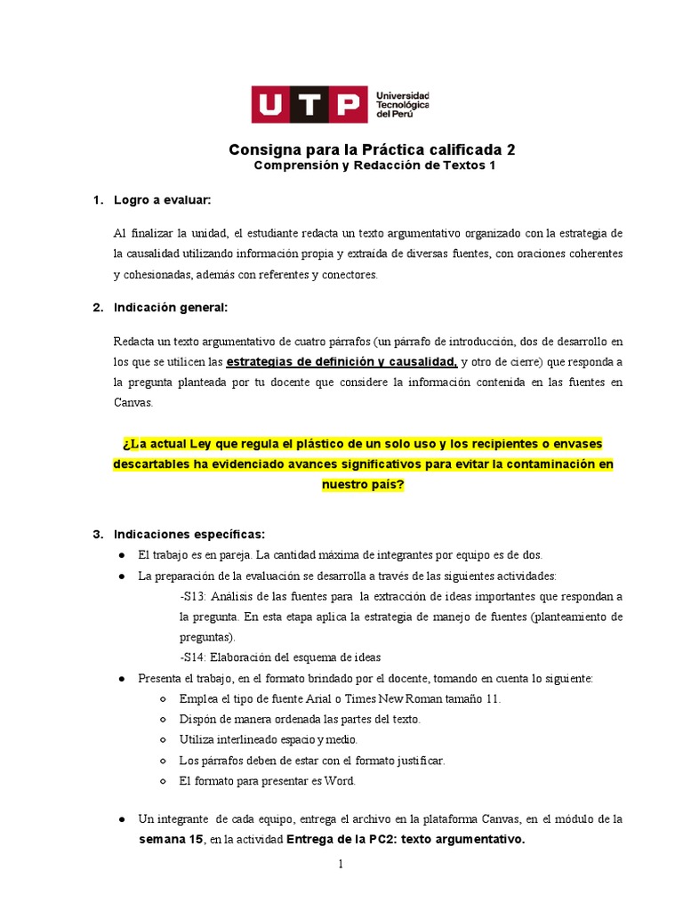 GC N01I PC2Consigna 22C2A-G03 | PDF | El plastico | Contaminación