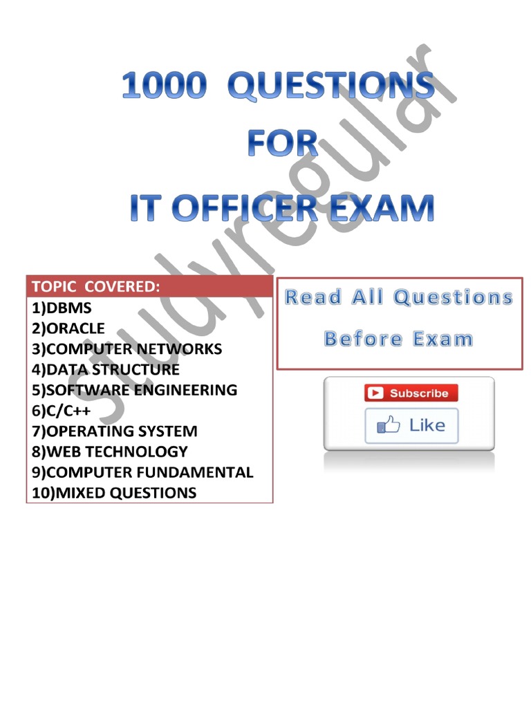 1000 Computer Science MCQs PDF | PDF 1000 Computer Science MCQs PDF | PDF