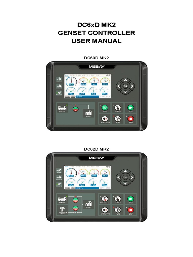 DC60D MK2 Genset Controller User Manual V1.1 | PDF | Relay | Power Supply